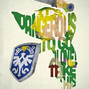 Legend of Zelda Game Poster - Typography Quote Film Art Print. Link ...