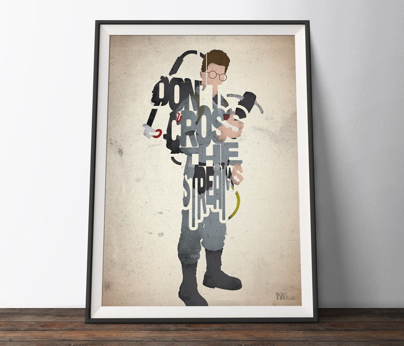 Ghostbusters Movie Poster - 80s Sci-fi Typography Quote Film Art Print ...