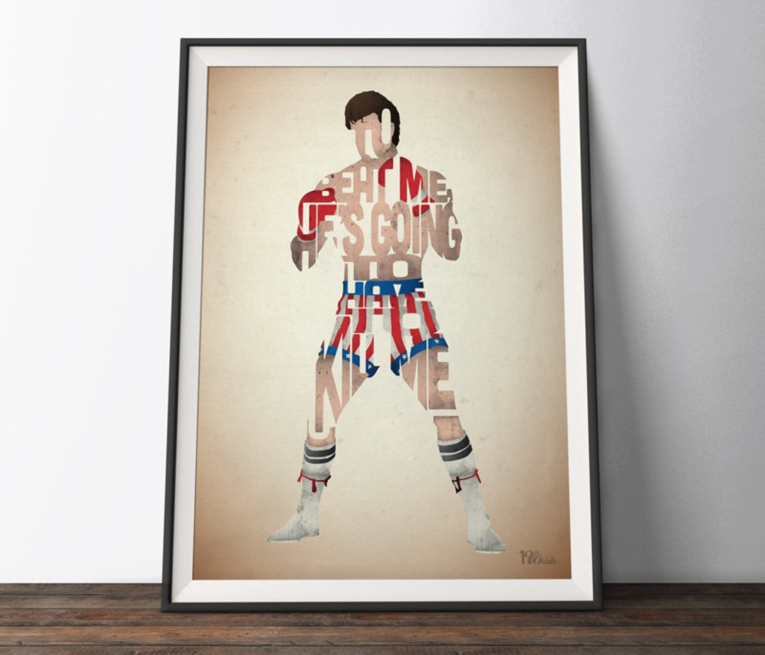 Rocky IV Movie Poster - Boxing Sport Typography Quote Film Art Print ...