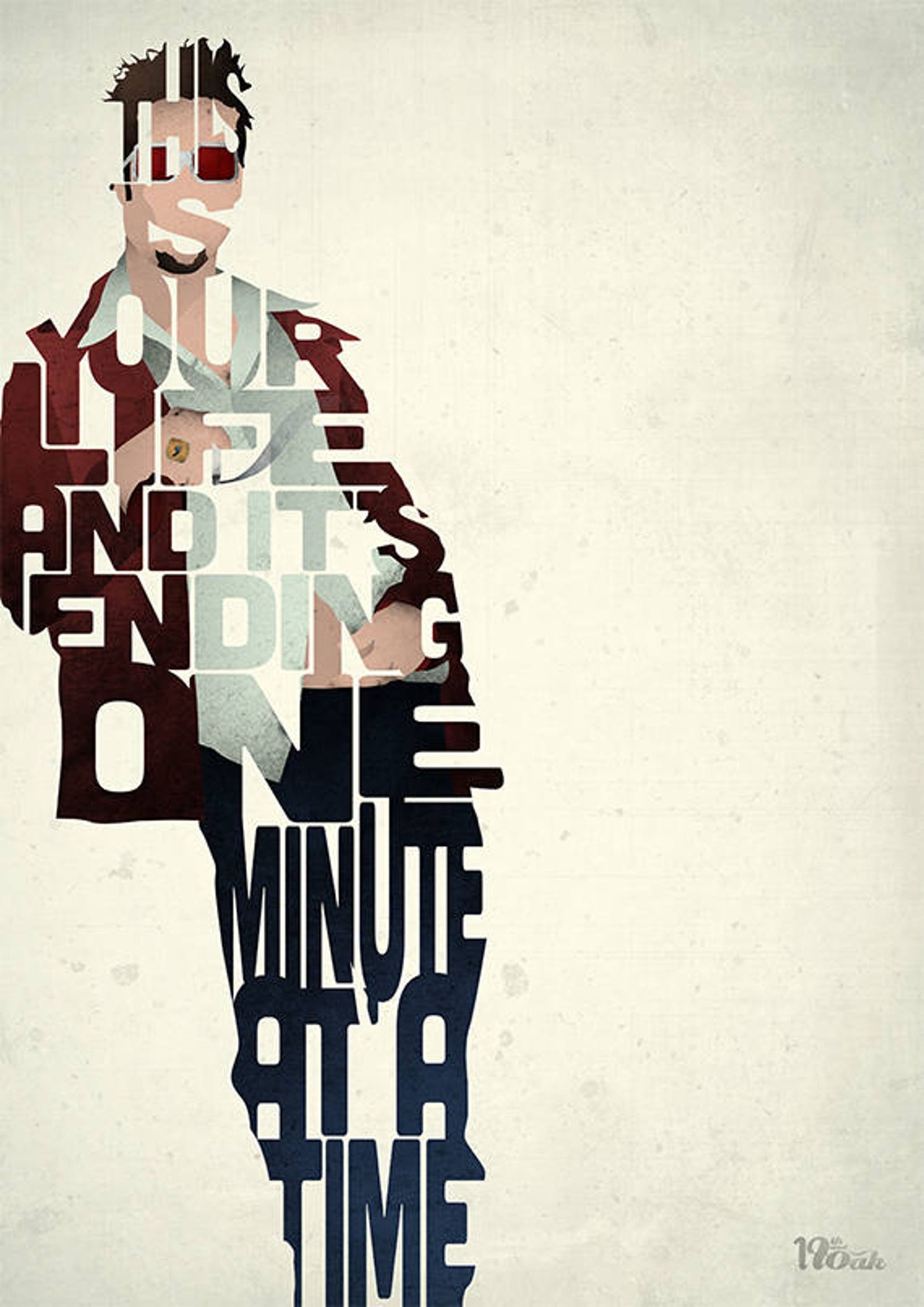Fight Club Movie Poster Brad Pitt Typography Quote Film Art - Etsy