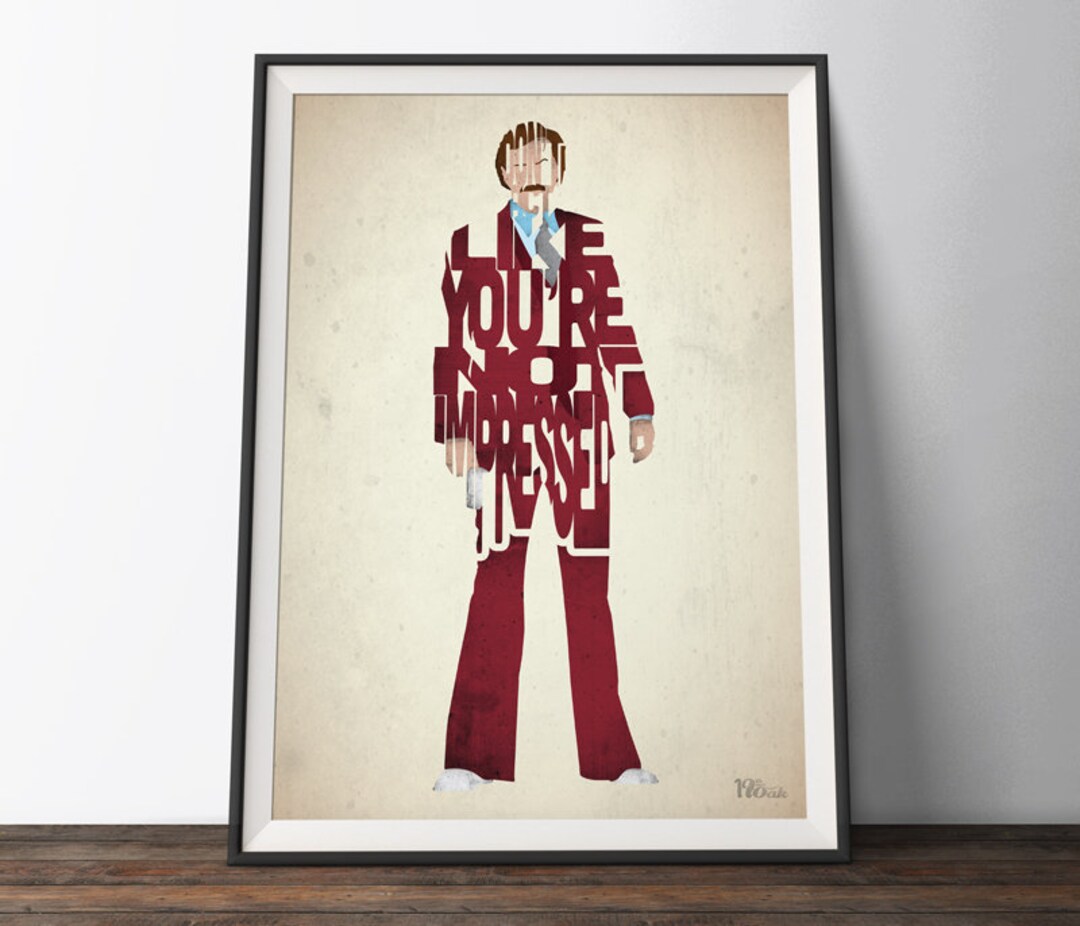 Anchorman Movie Poster - Comedy Typography Quote Film Art Print. Ron ...