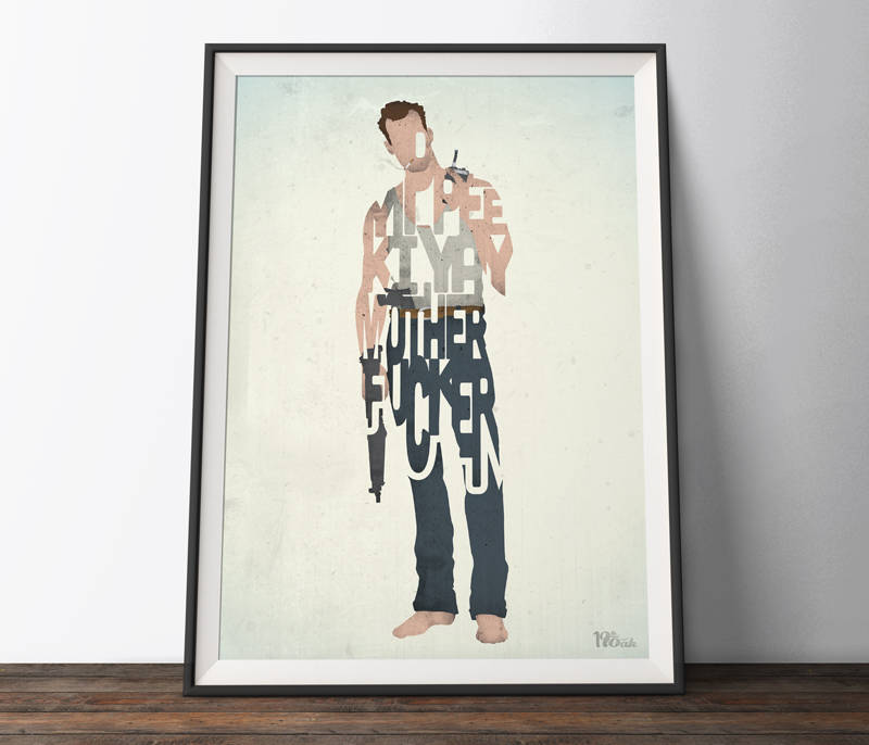 Die Hard Movie Poster - Typography Quote Film Art Print. Yippie Ki Yay ...