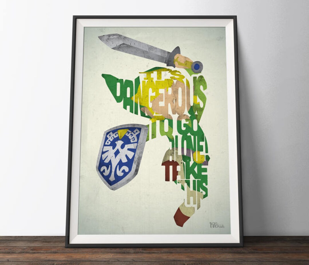 Legend of Zelda Game Poster - Typography Quote Film Art Print. Link ...
