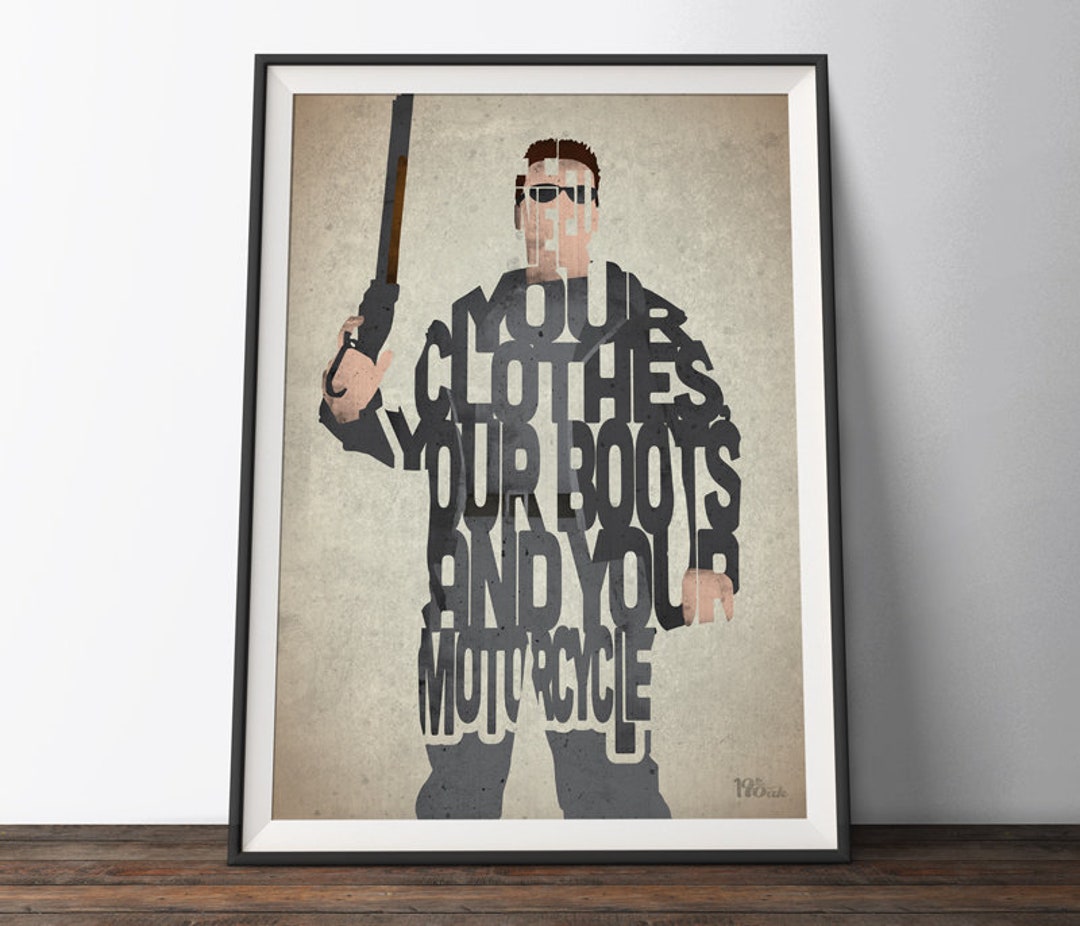 Terminator Movie Poster - Sci-fi Typography Quote Film Art Print. the ...