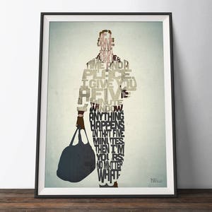 Drive Movie Poster - Typography Quote Film Art Print. Ryan Gosling Car ...