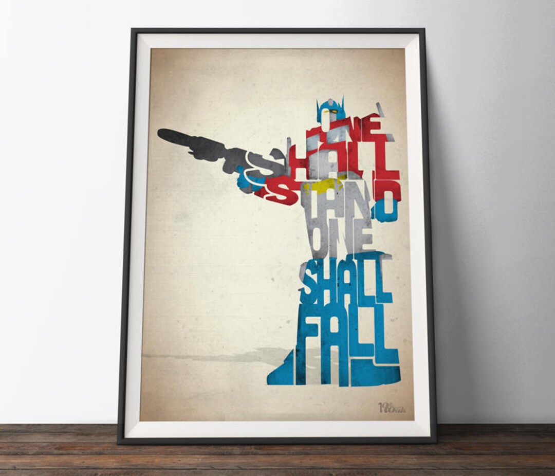 Transformers Optimus Prime Movie Poster - Typography Quote Film Art ...