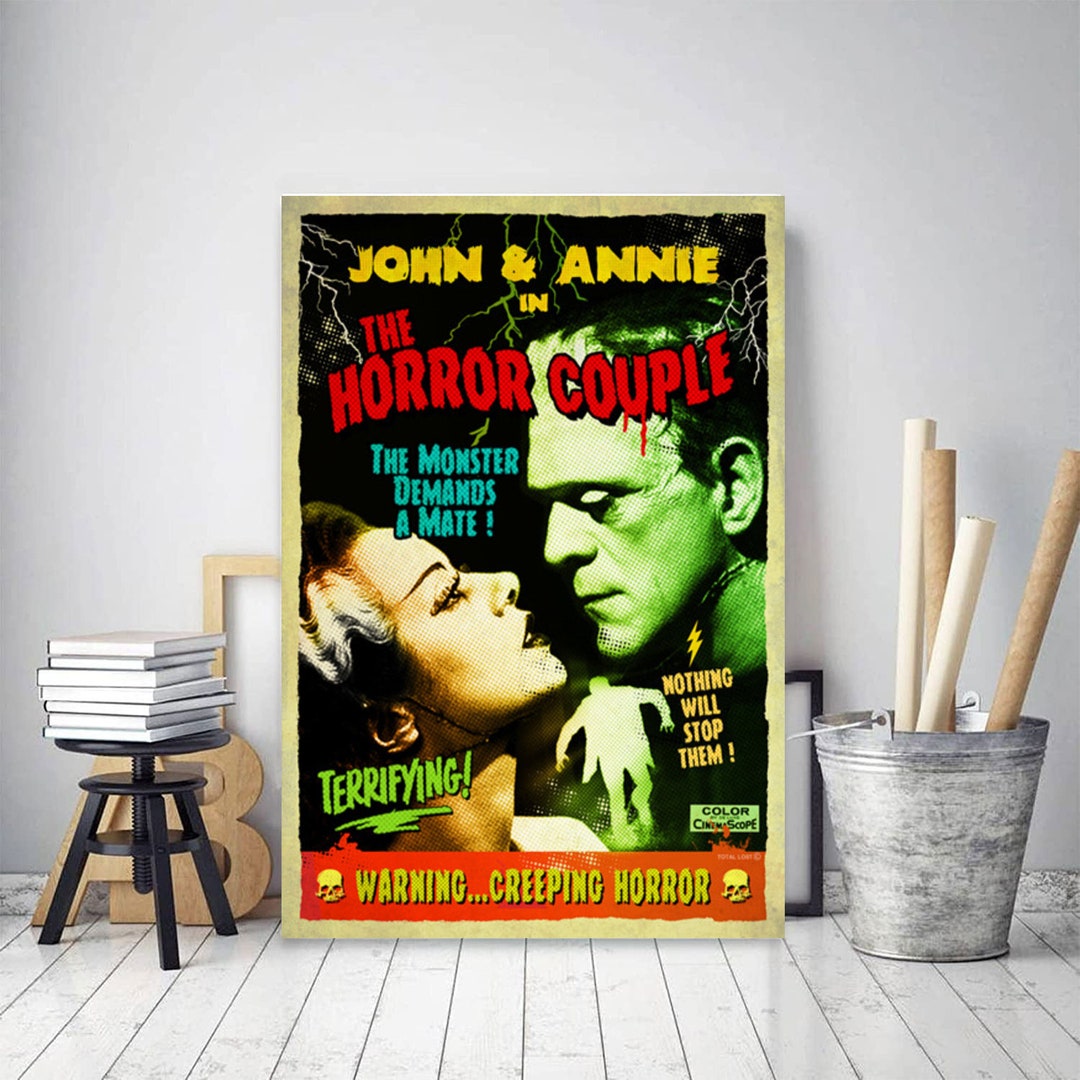 Custom the Horror Couple Halloween Poster/canvas, Horror Characters ...