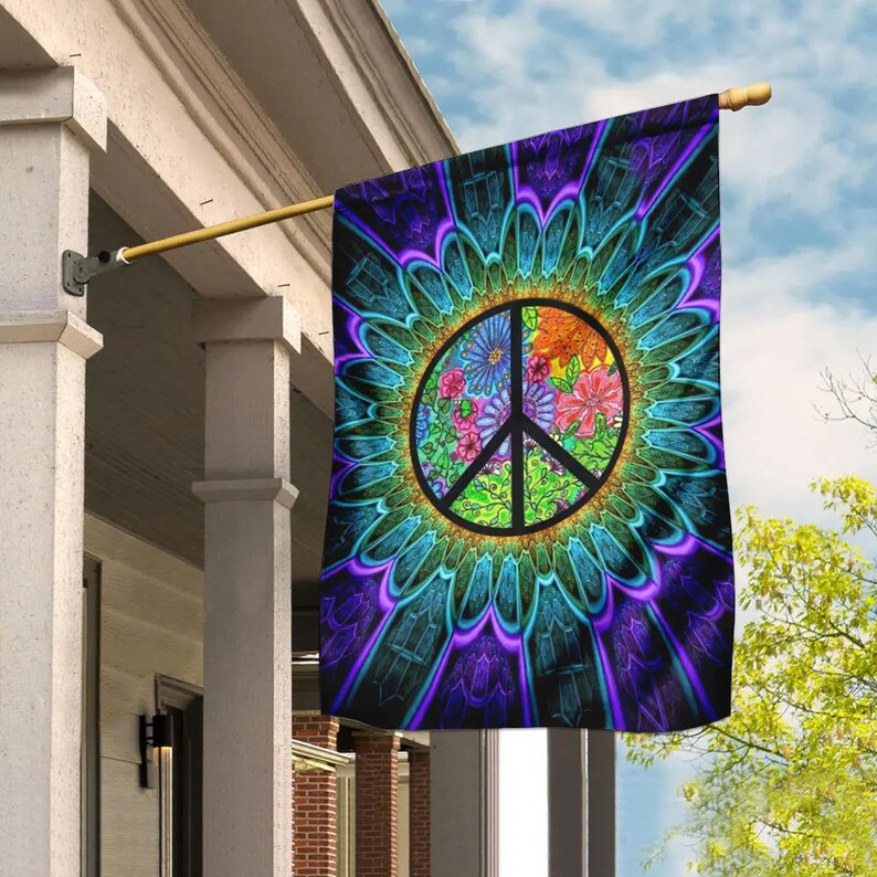 Hippie Tie Dye Style Flag Hippie Sign Backyard Flag Every - Etsy