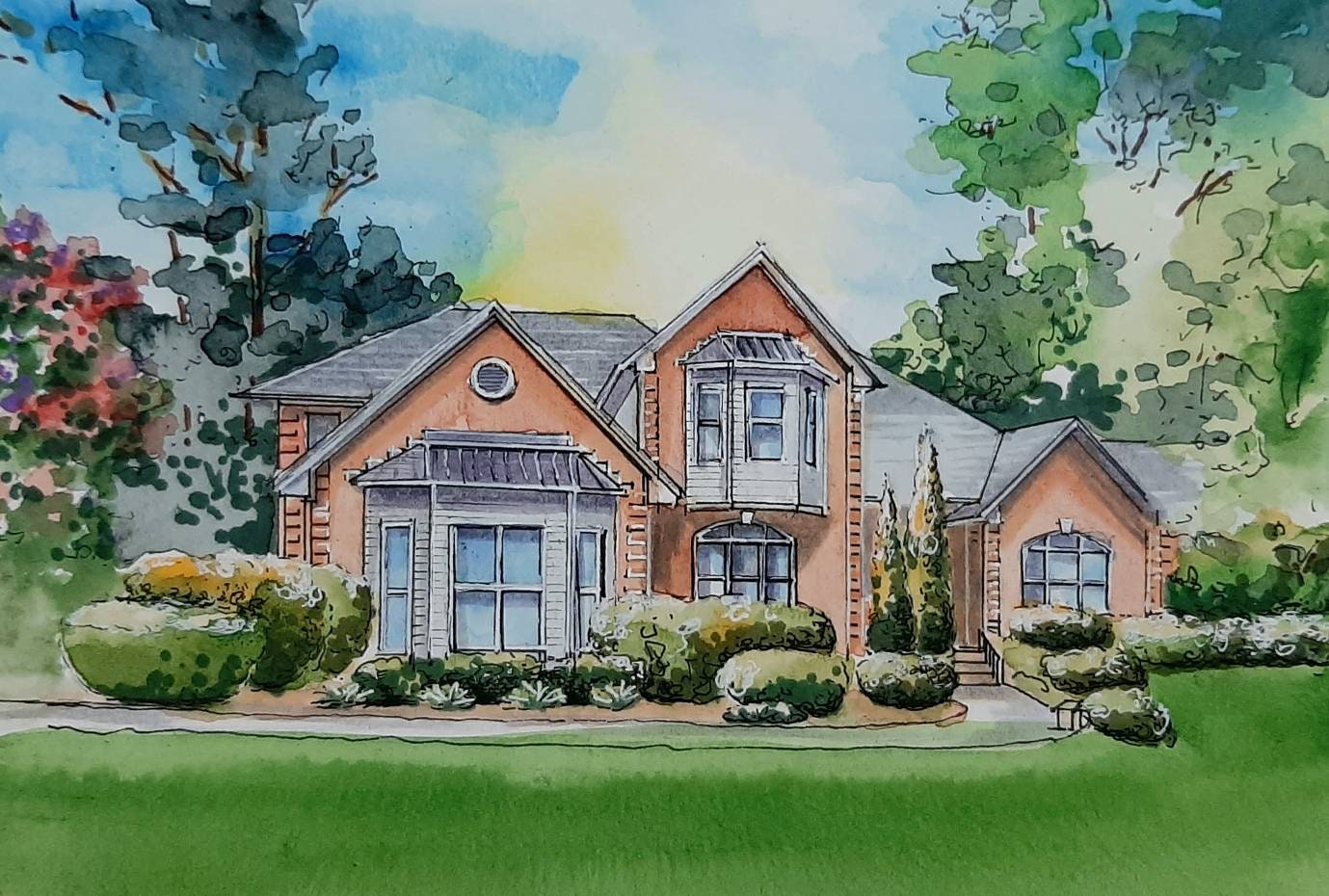 Personalize Water Color Painting, House Portrait by Tina He - Etsy