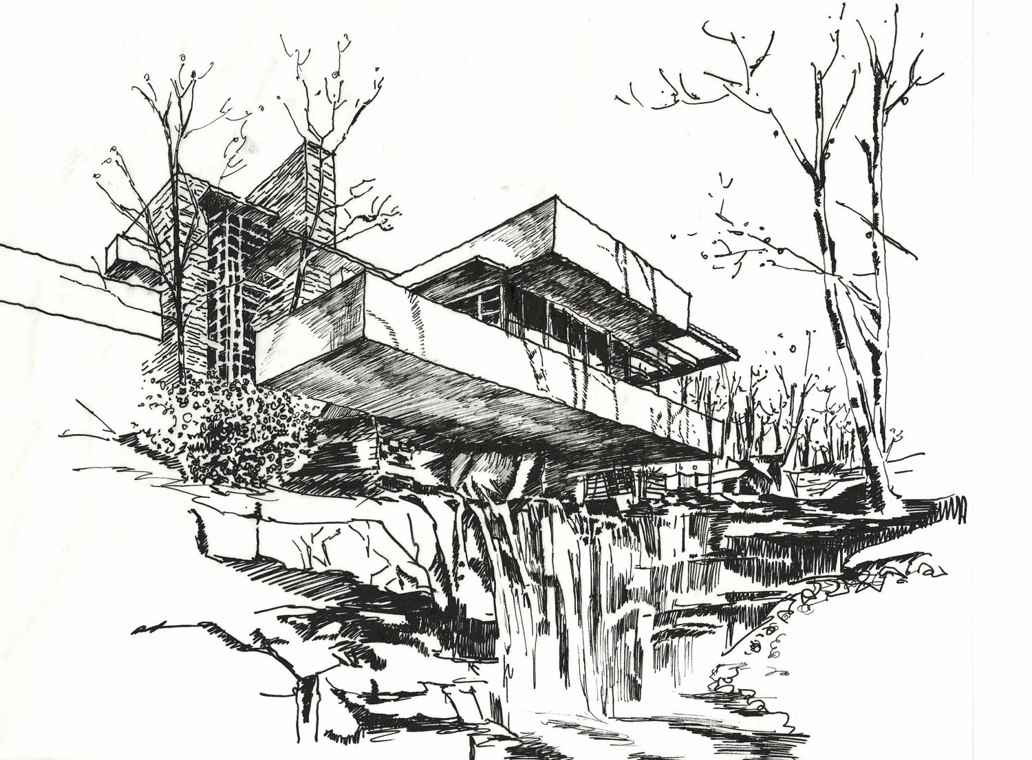 Falling Water Sketch