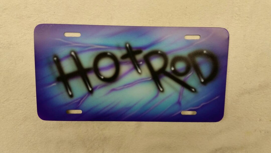 Custom Airbrush License Plate Hot Rod - Etsy