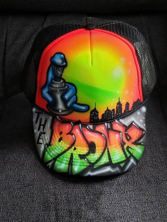 Custom Airbrush Snapback Hat Graffiti and Your City Name | Etsy