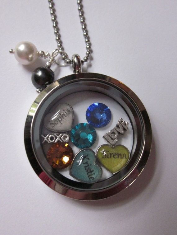 Items similar to Stainless steel Floating locket personalized with ...