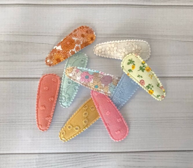 Fabric Snap Clips Girls and Womens Hair Clip Vintage Cotton - Etsy