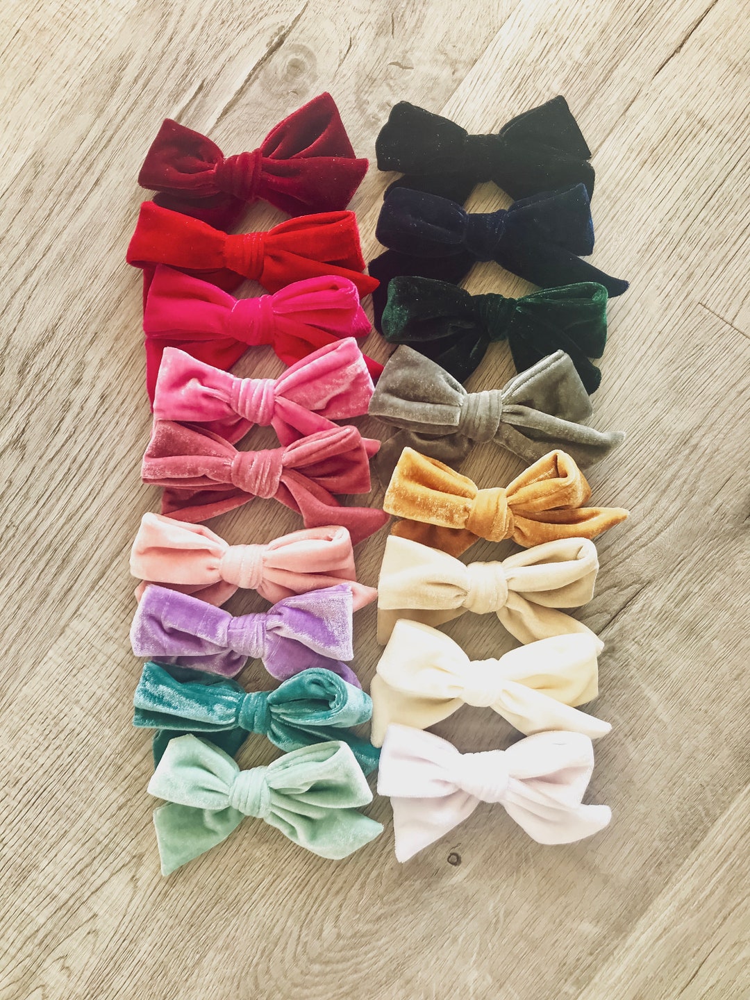 SET Of 10 5 Velvet Bows Big Pinwheel Knot Hair Bows - Etsy
