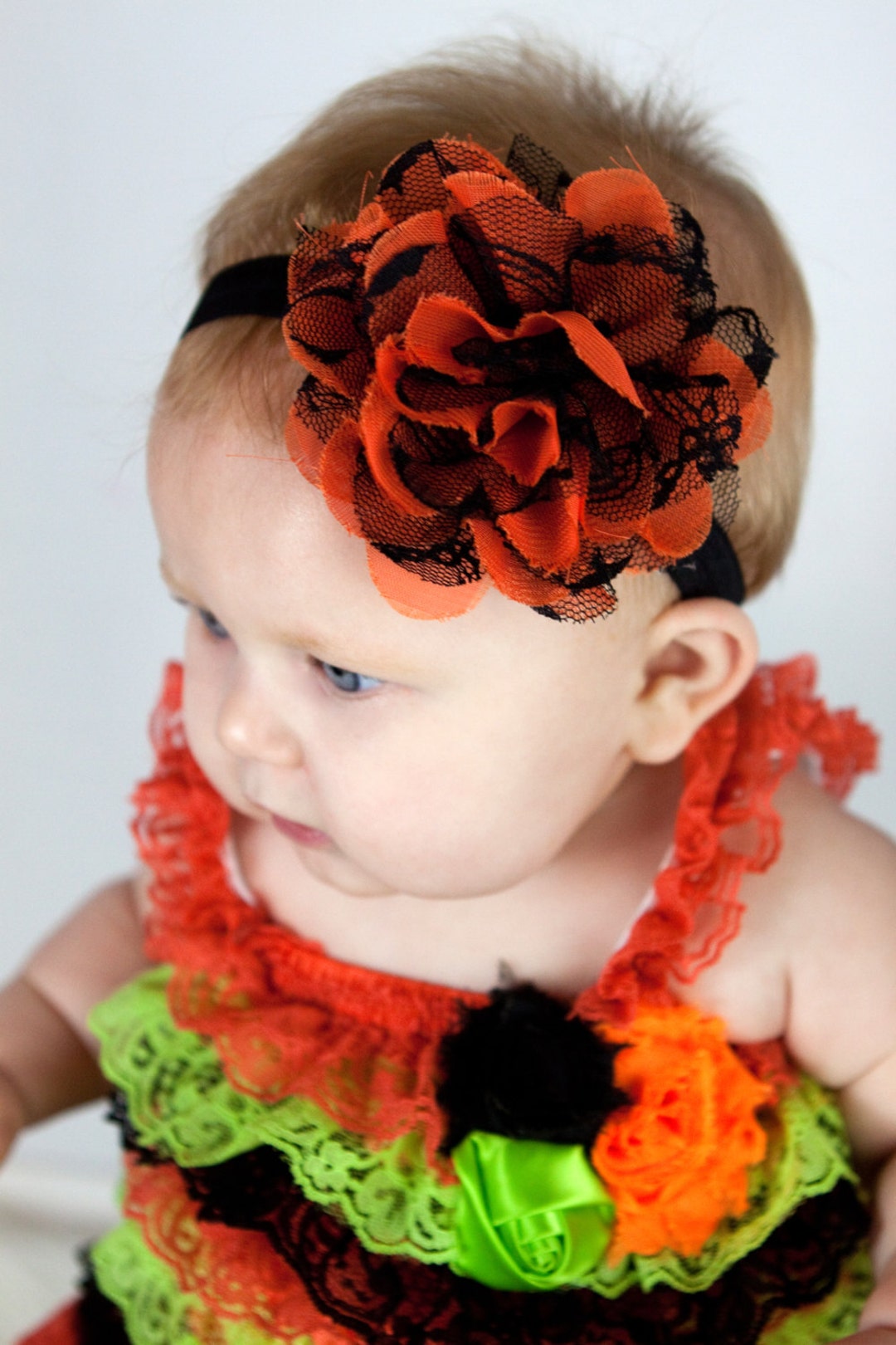Halloween Headband Shabby Chic Fall Autumn Flower Baby Headband Newborn ...