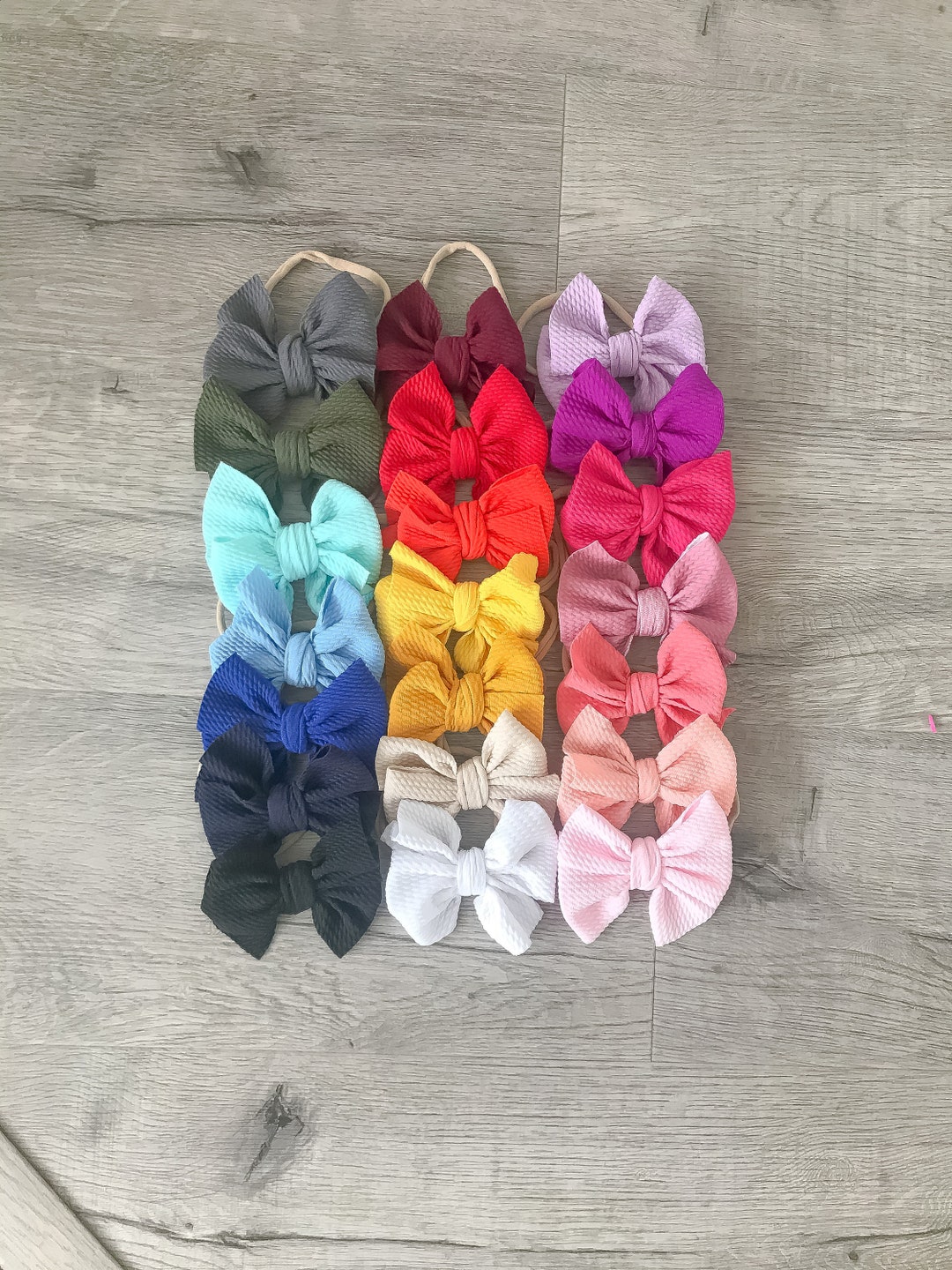 Cotton Bows, 24 Colors, Fall Mustard, Plum, Orange, Yellow, White, Pink ...