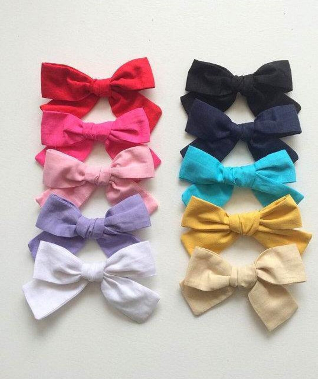 SET of 10 5 Cotton Bows Big Pinwheel Knot Hair Bows - Etsy