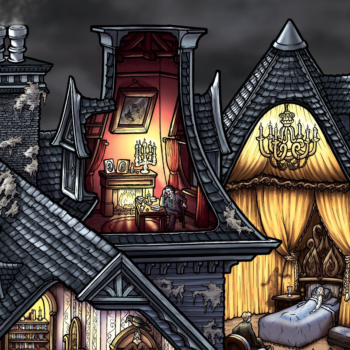 Edgar Allan Poe Macabre Mansion 1000 Piece Jigsaw Puzzle | Etsy Canada