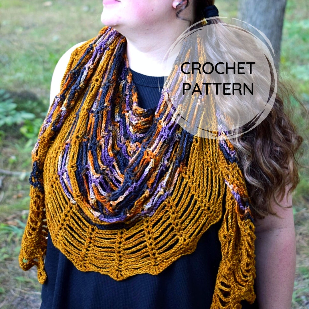 Lacy Crescent Web Shawl | PDF CROCHET PATTERN | Spider Web Shawl ...