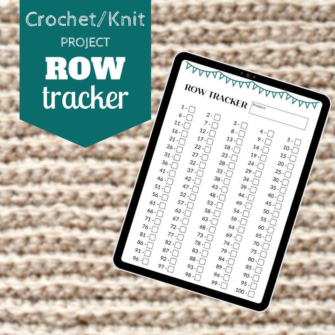 Standard Row Tracker | Crochet Knit Project Row Counter | Printable Row ...