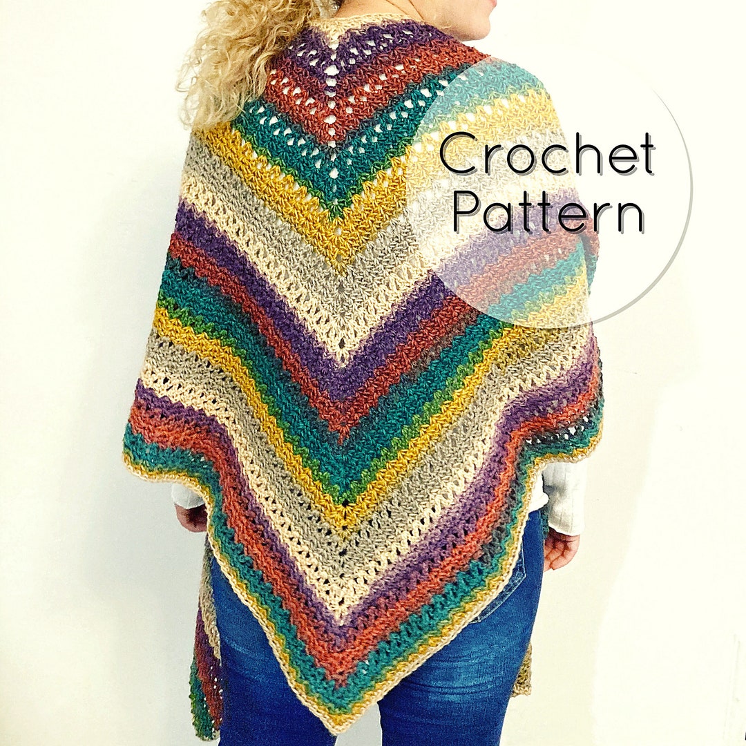 Crochet Ruana Pattern | CROCHET PATTERN | Easy Poncho | Cozy | Digital ...