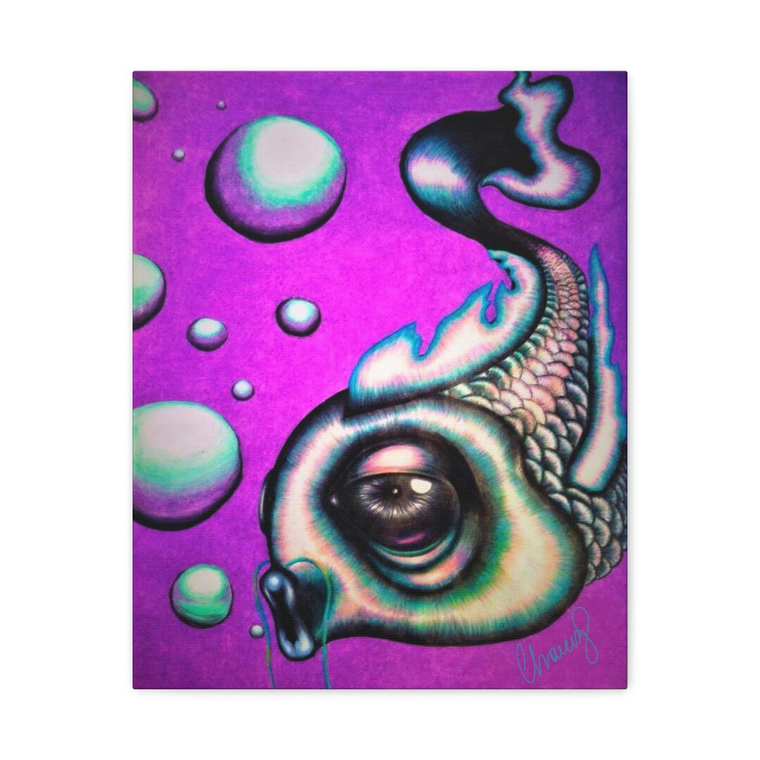 Matte Canvas Deep Sea Creature Art Depression Art Original Anxiety ...