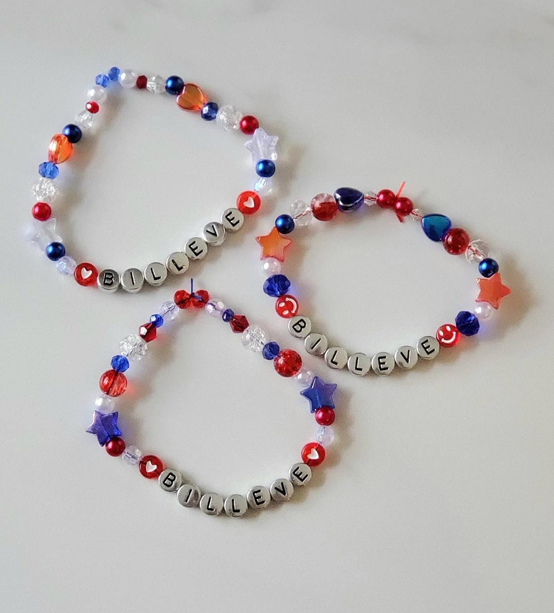 Billeve Friendship Bracelet, Buffalo Bills Beaded Bracelets - Etsy