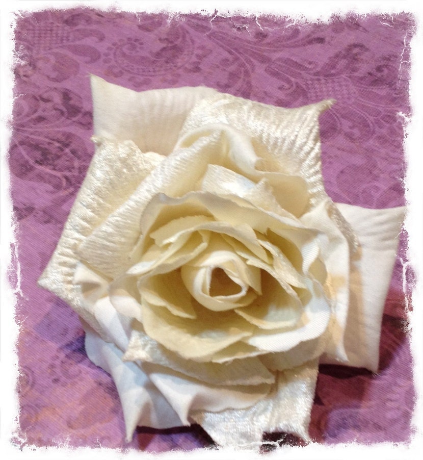 Ivory Silk Velvet Rose, Victorian Style, Millinery Flower - Etsy