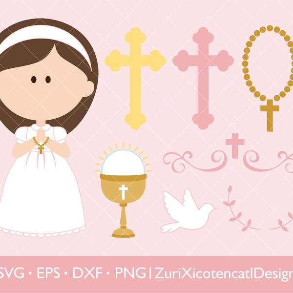 Printable First Communion Girl Clipart - Etsy