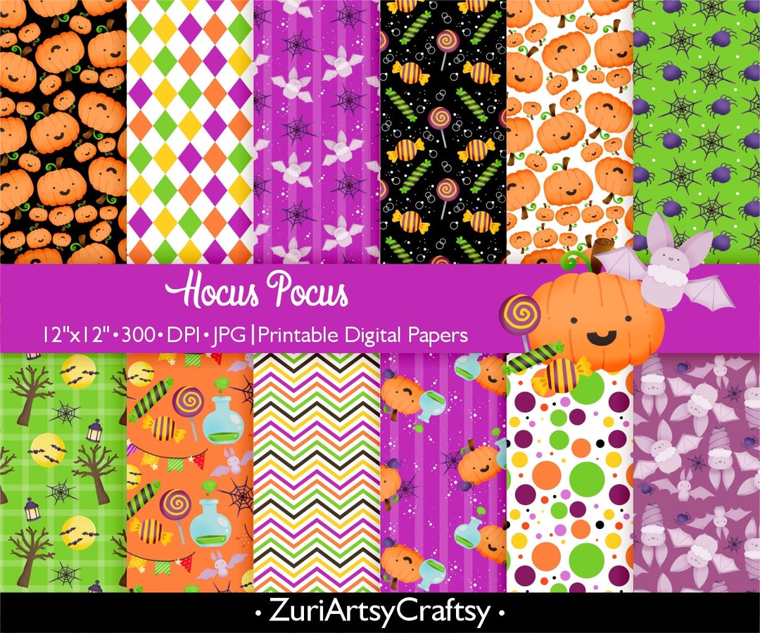 Hocus Pocus Paper Collection, Digital Images, Digital Paper, Printable ...
