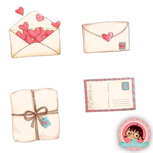 Love Letter Clipart Set Clipart Digital Images, Digital Clipart ...