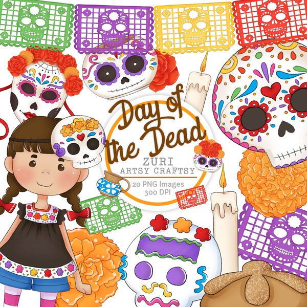 Printable Day of the Dead Clipart - Etsy