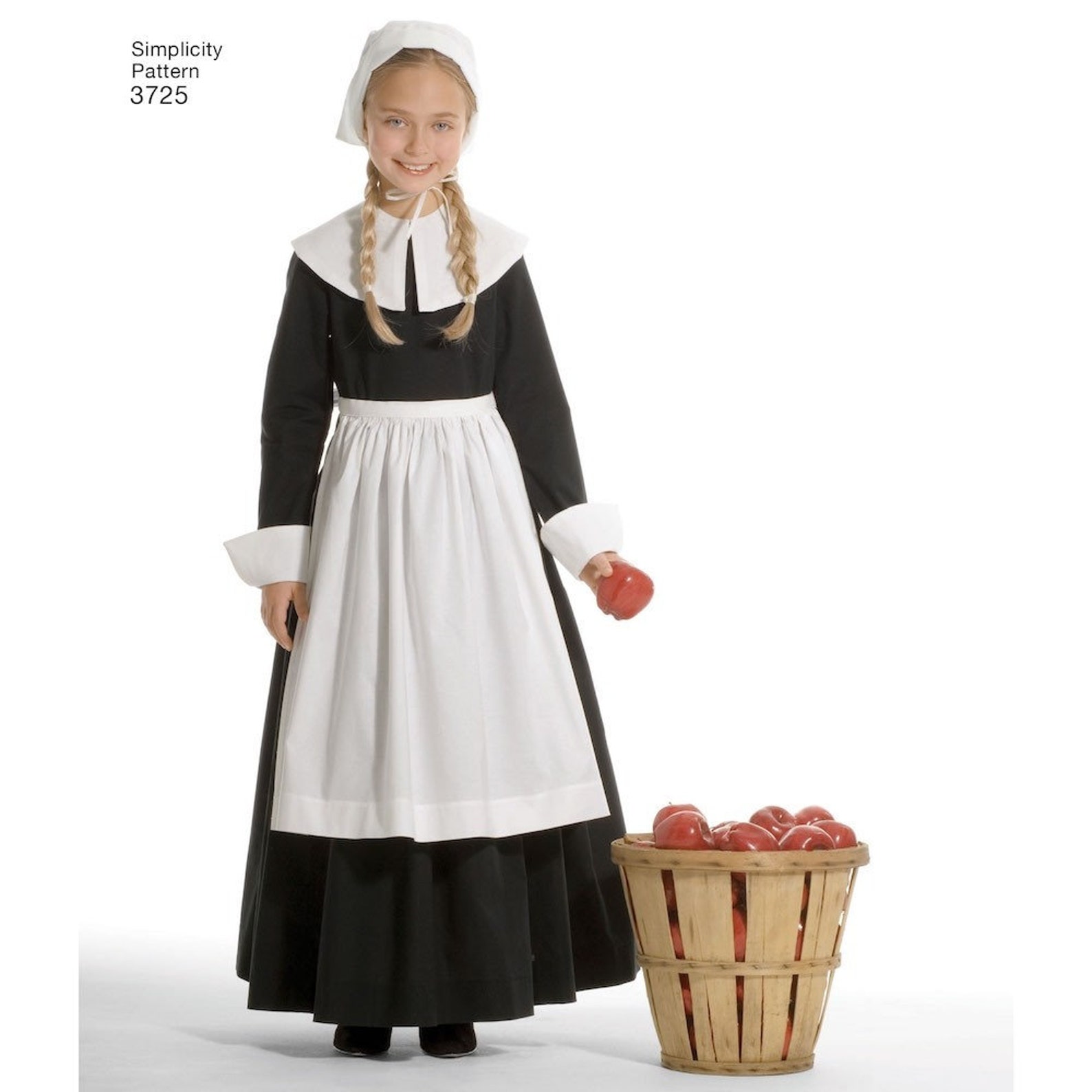 Pilgrim Dress, Colonial Girl, Woman Quaker Bonnet, Puritan Lady Costume ...