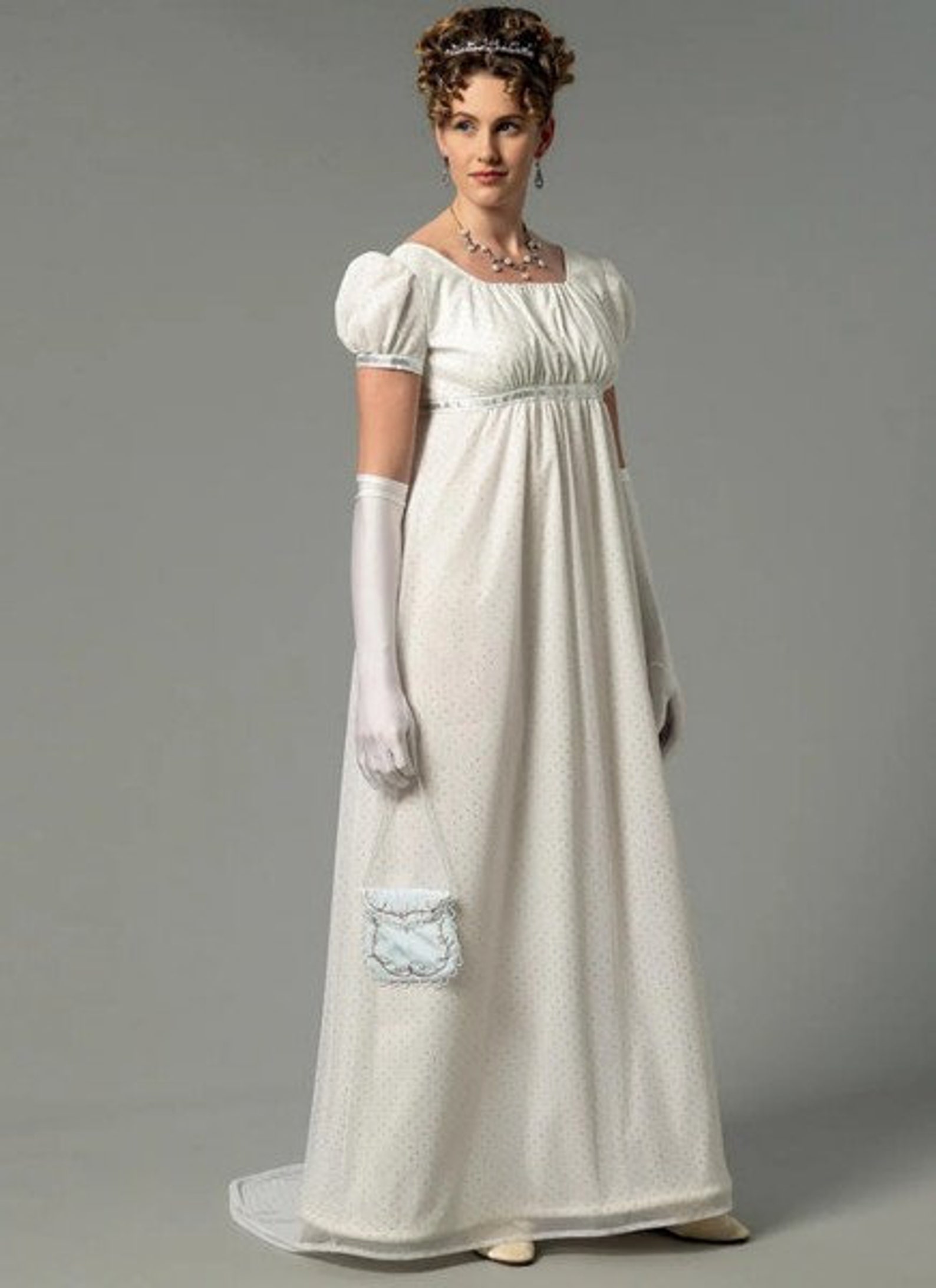 Historical Josephine Style Dress, Empire Waist Sewing Pattern ...