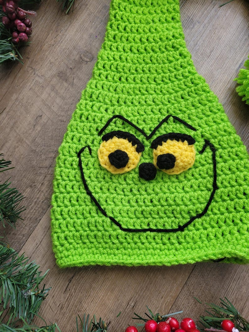 Grinchy Beanie Crochet Pattern Mean One Mr Grinch Digital Download ...