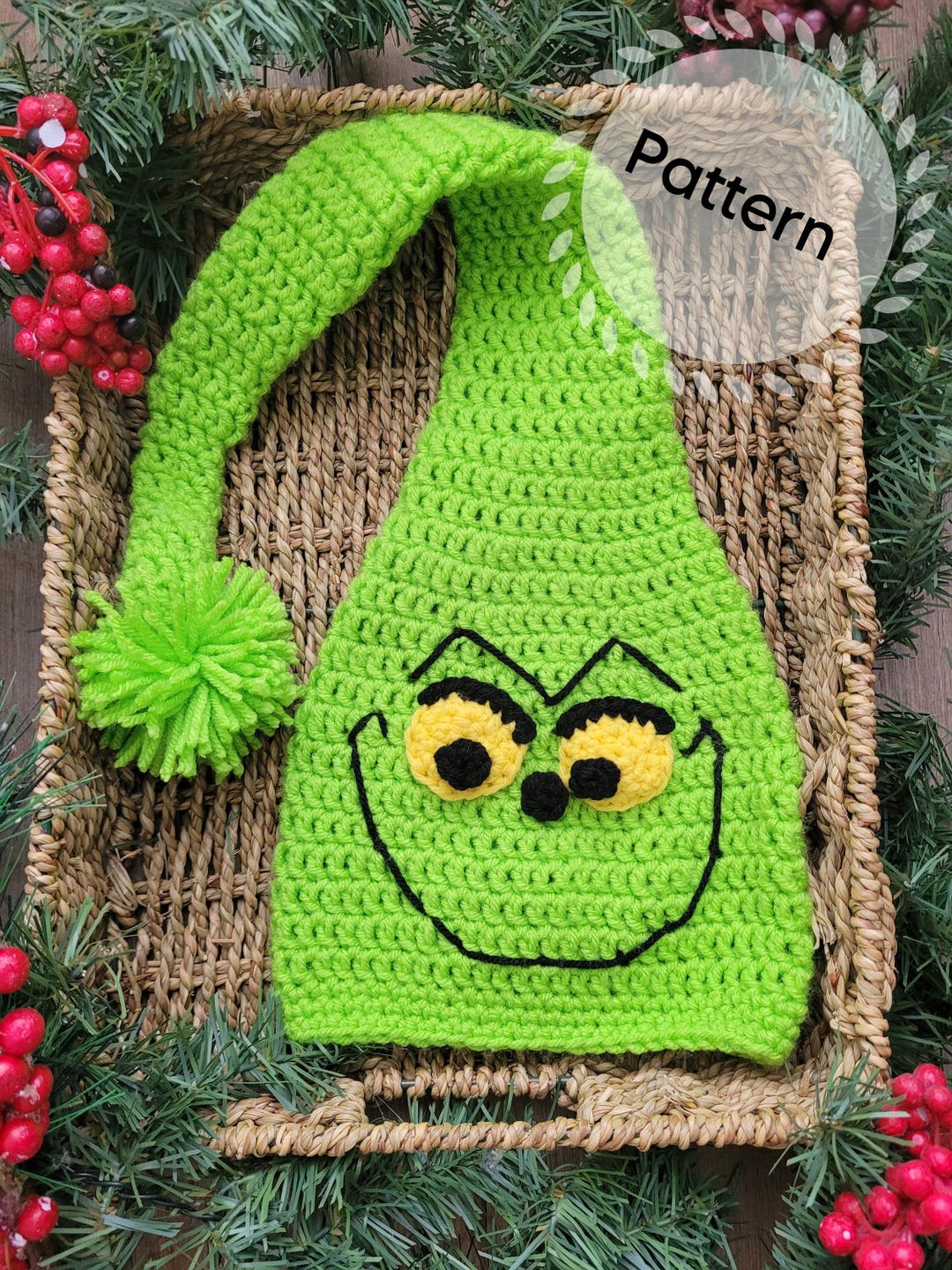 Grinchy Beanie Crochet Pattern Mean One Mr Grinch Digital Download ...