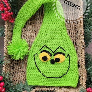 Grinchy Beanie Crochet Pattern Mean One Mr Grinch Digital Download ...