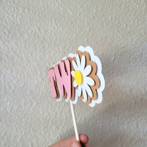 Two Groovy Cake Topper Retro Two Daisy Cake Topper for Second Birthday ...