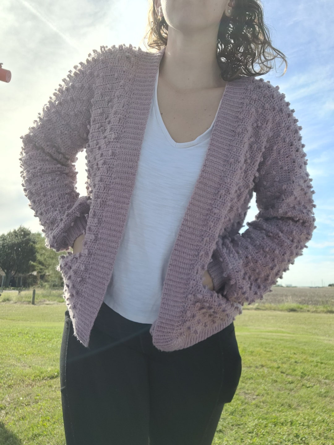 Crochet Adult Nubby Cardigan Crochet Pattern Cardigan Mom and Mini ...