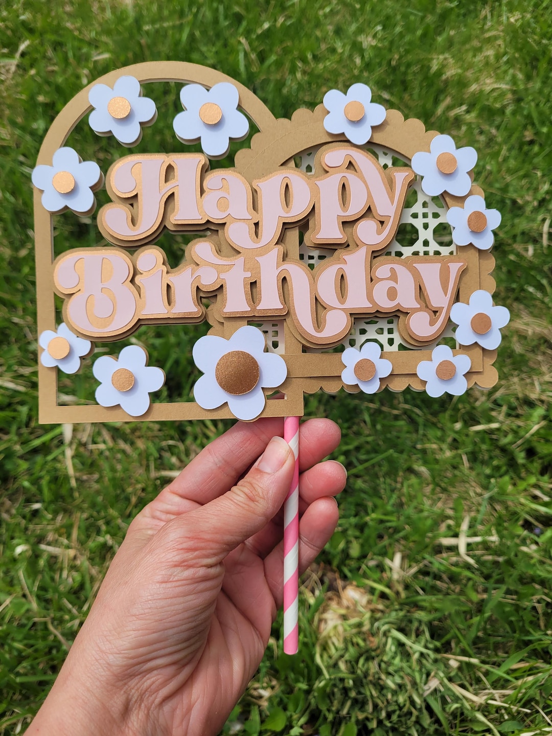 Groovy Cake Topper Retro Daisy Birthday Cake Topper Boho Vibe Topper ...