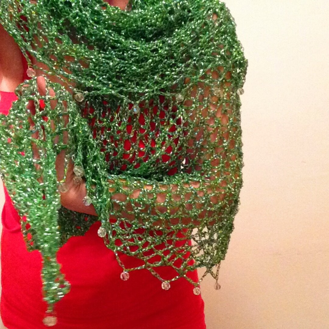 GREEN Wedding Shiny Shawl Evening Style Sleeveless - Etsy