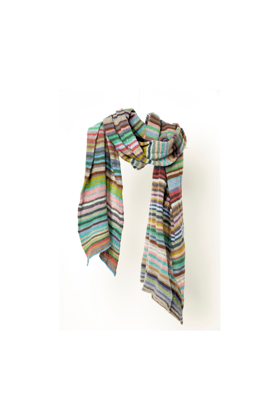Pure Cashmere Wrap „smarties“, Moderne Farbtöne, Gestreift, Sea ...