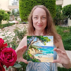 Carmel Beach Painting Seascape Original Art Monterey Abstract Landscape ...