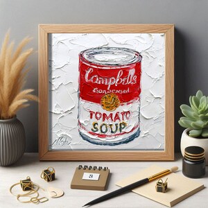 Tomato Soup Painting Pop Art Original Impasto Oil Painting Kitchen Wall ...