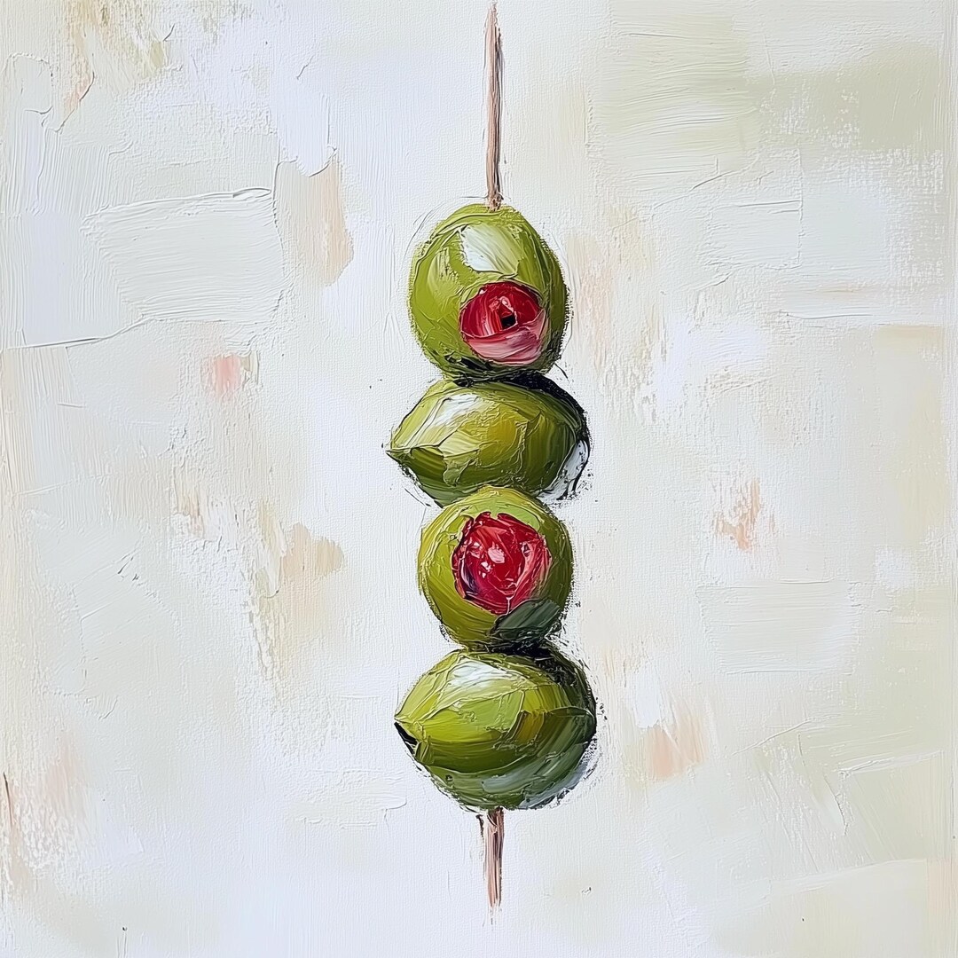 Olives Painting Kitchen Original Art Impasto Oil Painting 8 by 8 ...