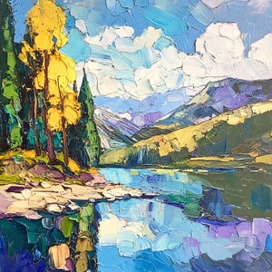 Vermont Painting Fall Trees Original Art National Park Impasto Oil