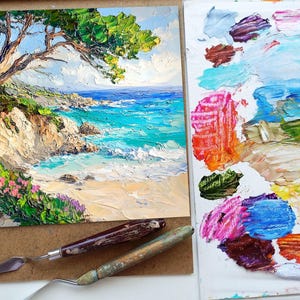Carmel Beach Painting Seascape Original Art Monterey Abstract Landscape ...