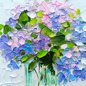 Hydrangea Painting Flower Original Art 8x8 Abstract Floral ...