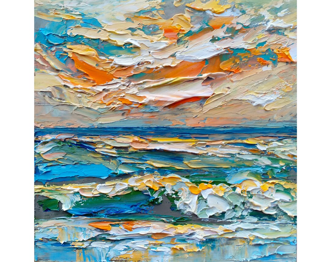 Carmel Beach Painting Seascape Original Art Monterey Abstract Landscape ...